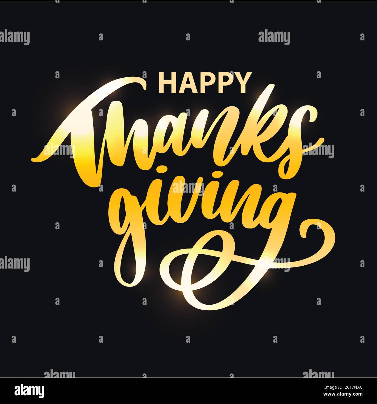 Happy thanksgiving brush hand lettering, isolated on white background ...