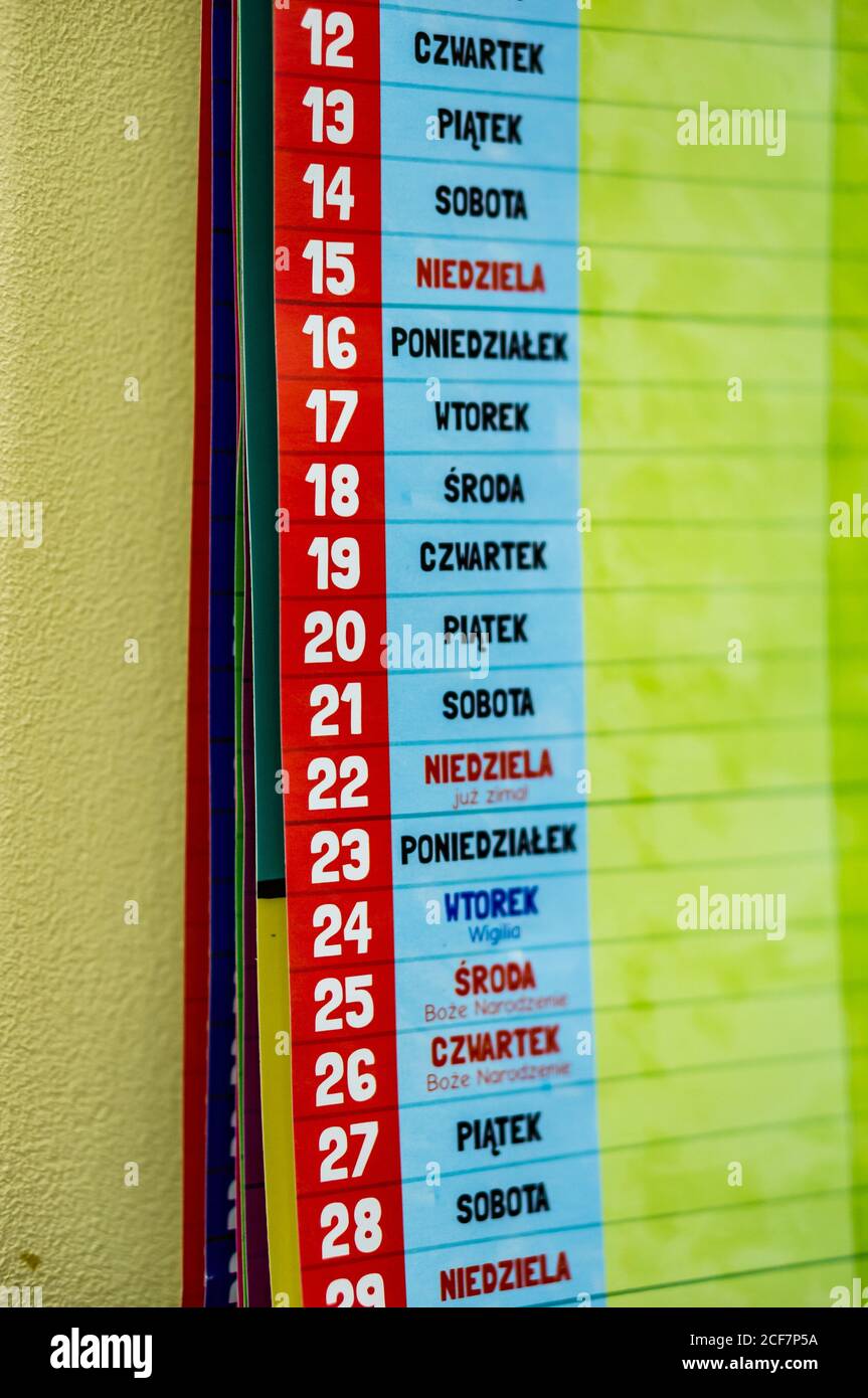 Polish calendar hi-res stock photography and images - Alamy