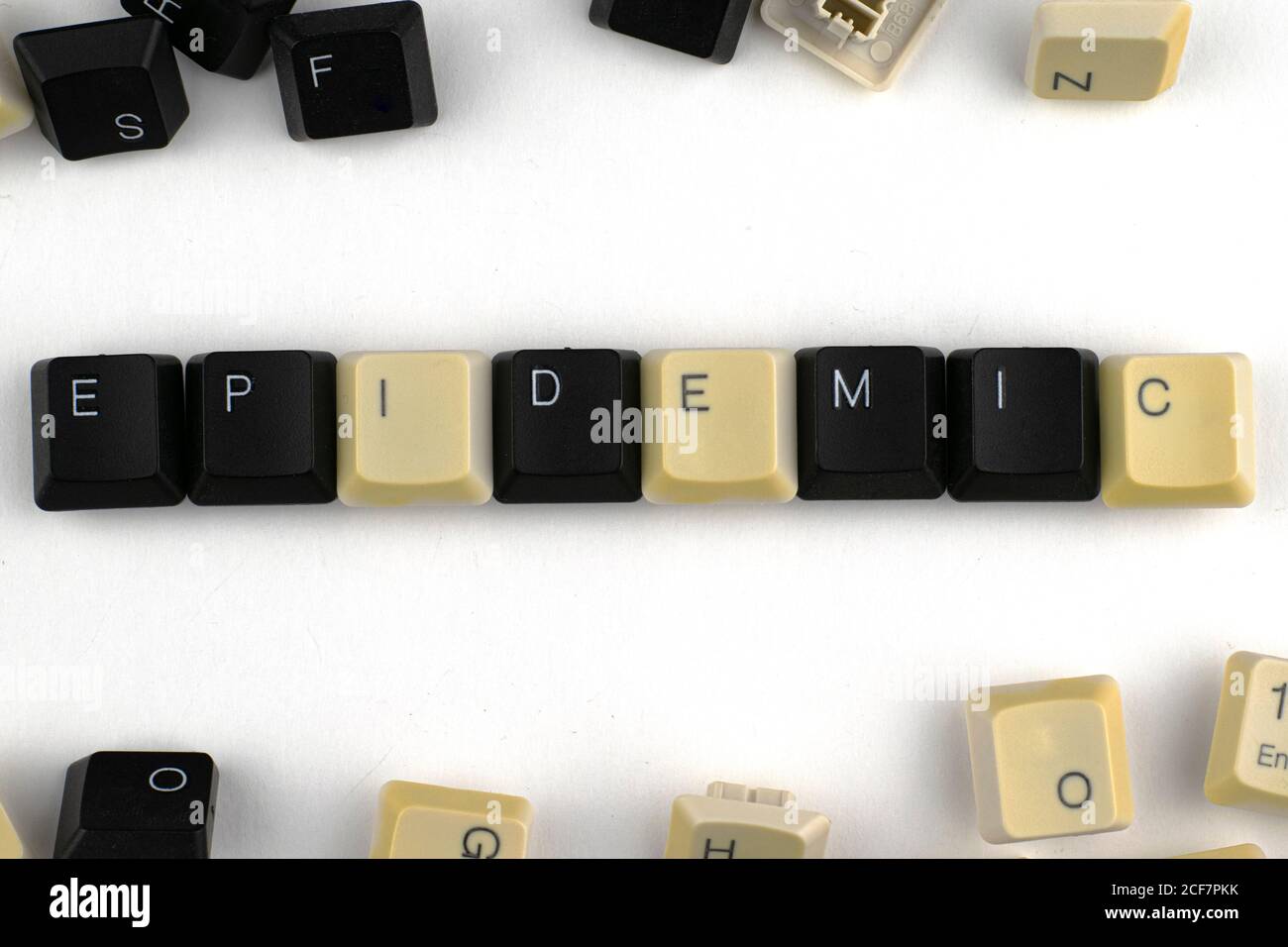 concept virus remote work computer word epidemic laid out from keyboard ...
