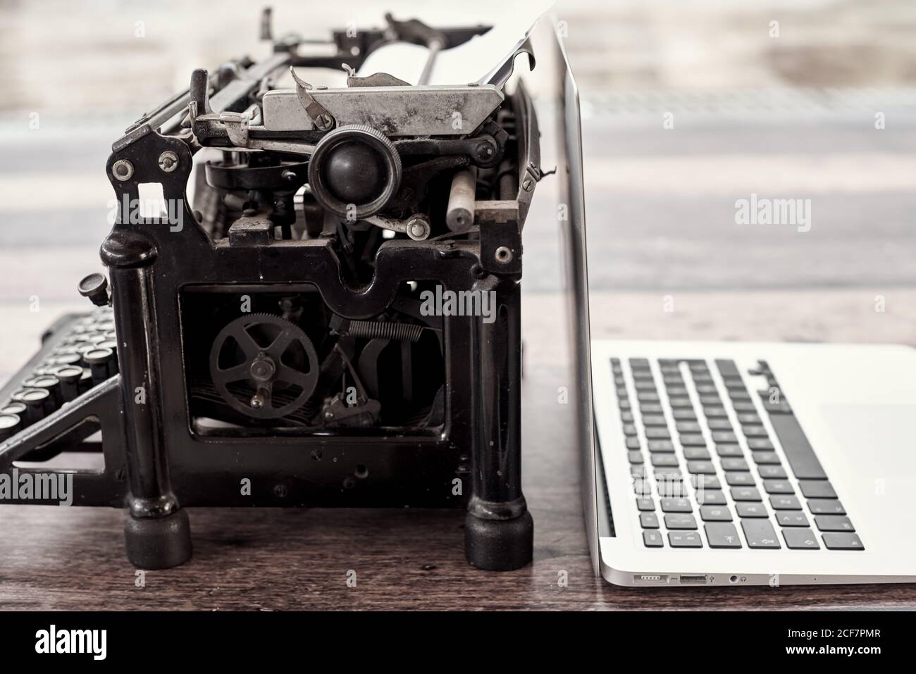Old typewriter new computer hi-res stock photography and images - Alamy