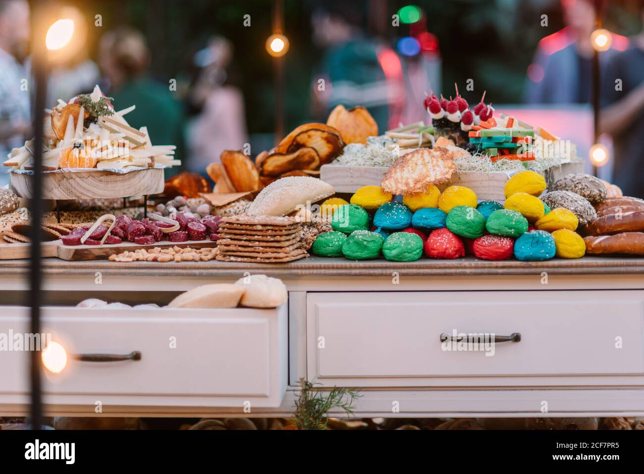 Candy bar with colorful pastry Stock Photo - Alamy