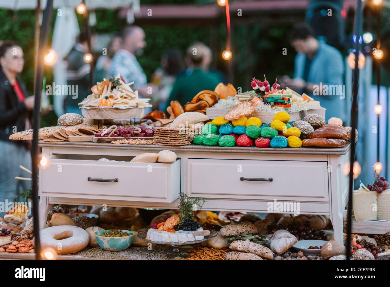 Candy bar with colorful pastry Stock Photo - Alamy