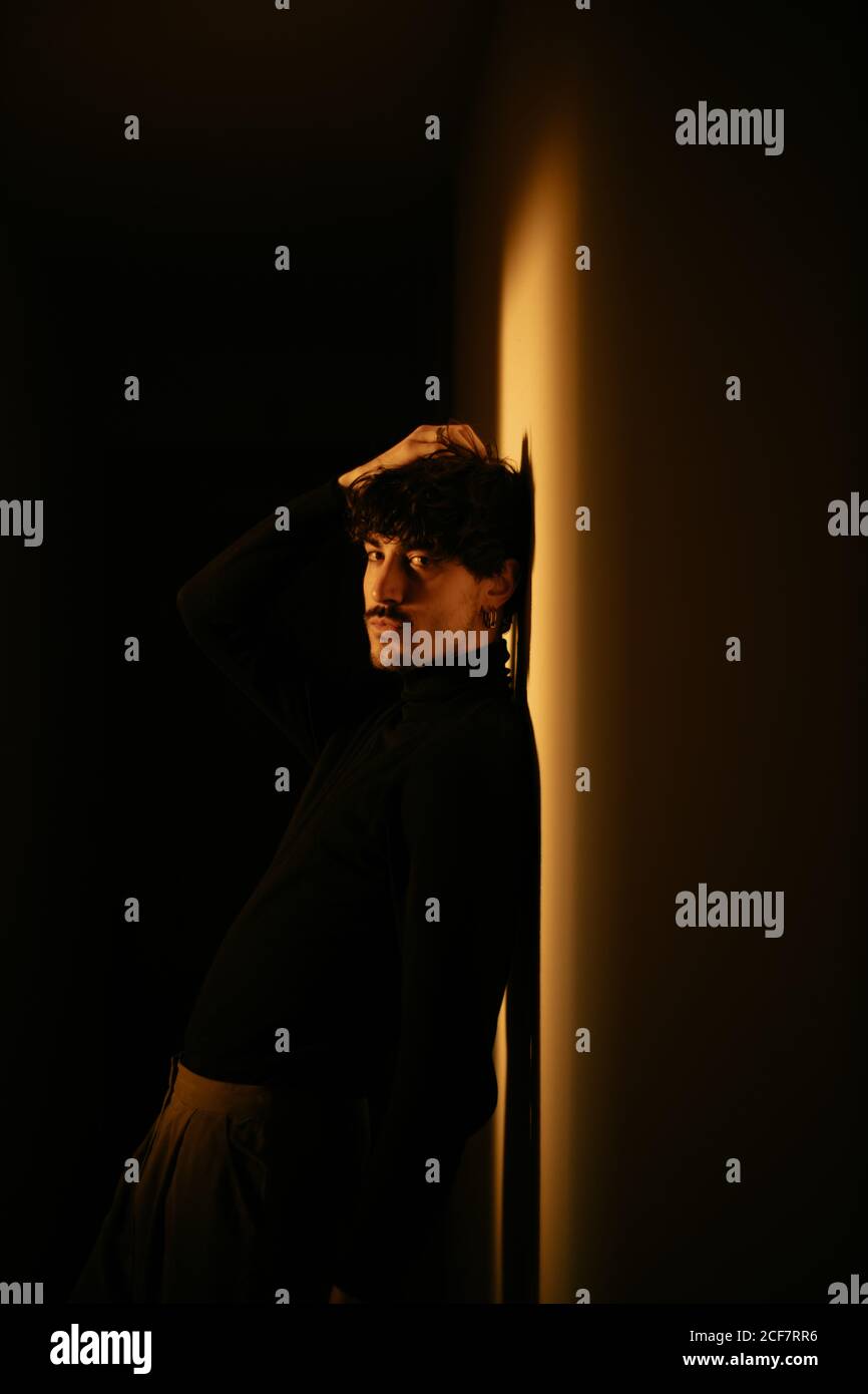 Man running hand through hair hi-res stock photography and images - Alamy