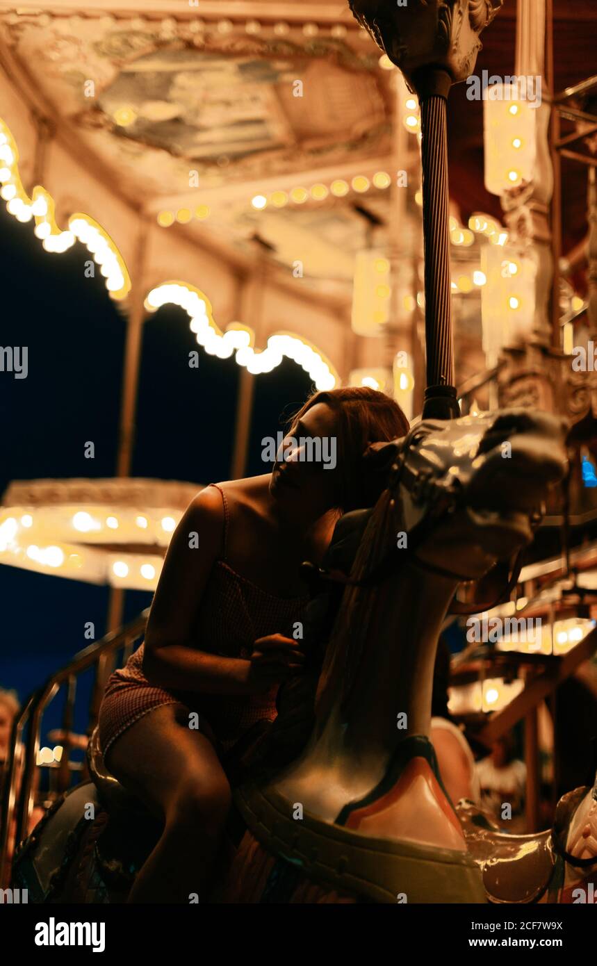 Fairground Woman Horse High Resolution Stock Photography and Images - Alamy