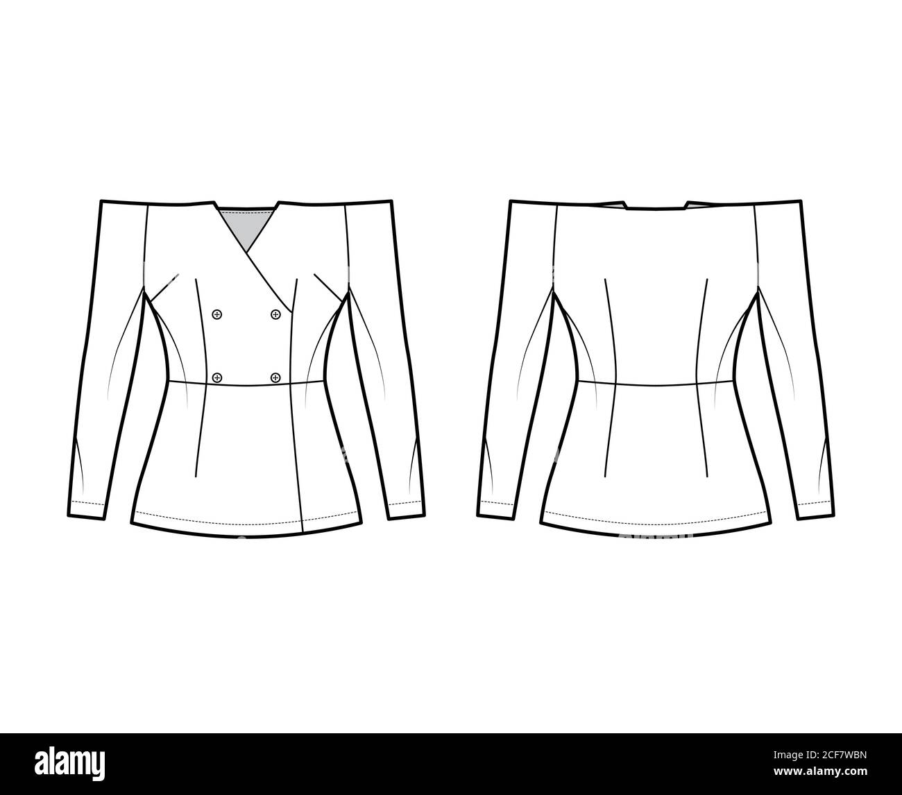 Off shoulder jacket Stock Vector Images - Alamy