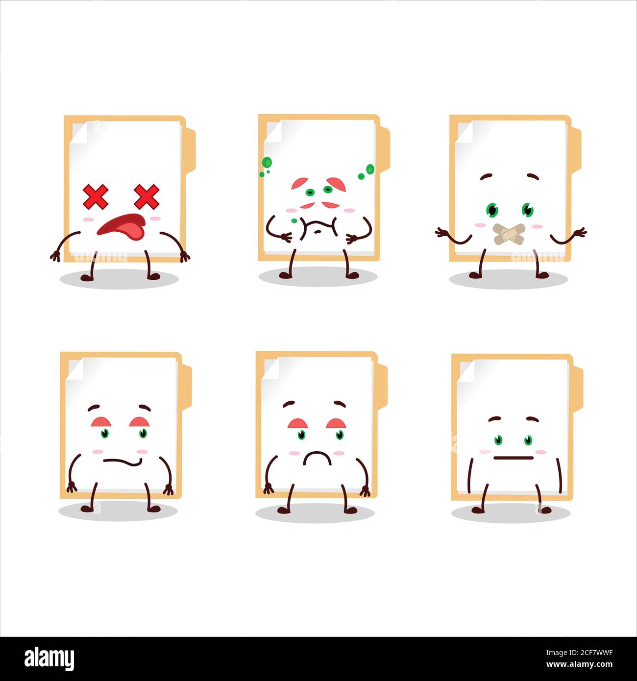 Brown manila folder cartoon character with nope expression Stock Vector ...