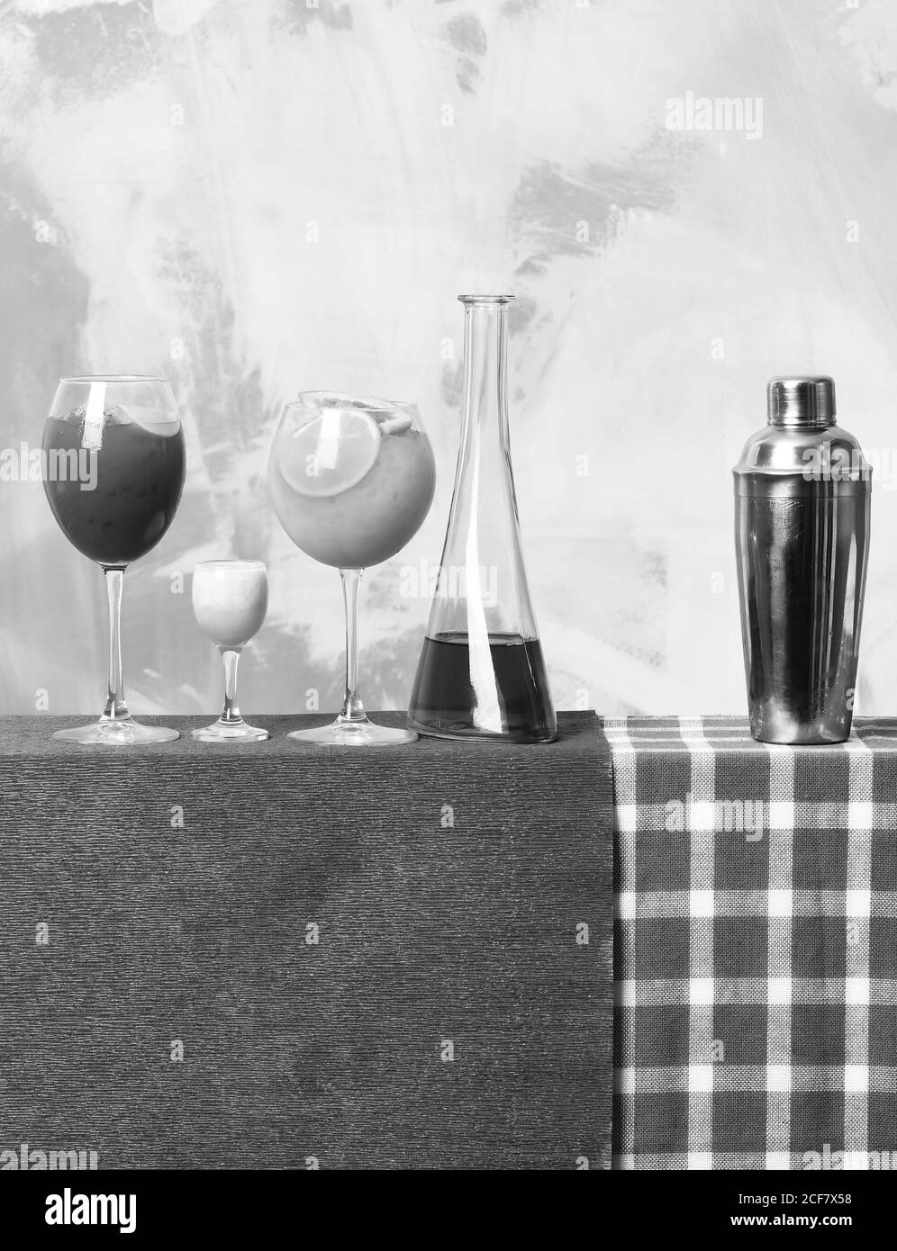 Colorful cocktails bar Black and White Stock Photos & Images - Alamy