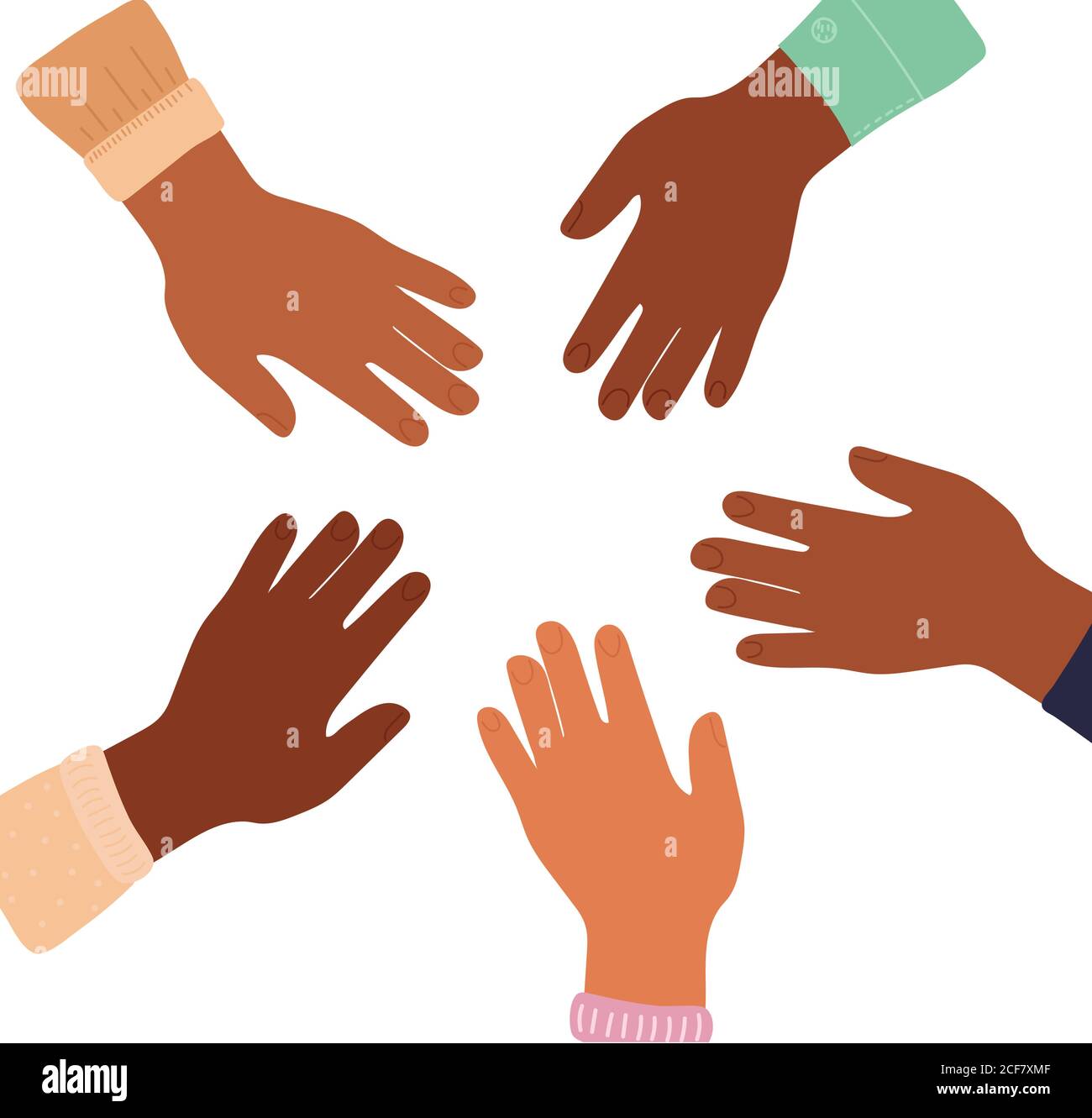 Cartoon inter-racial friendship, solidarity of peoples, Association of ...