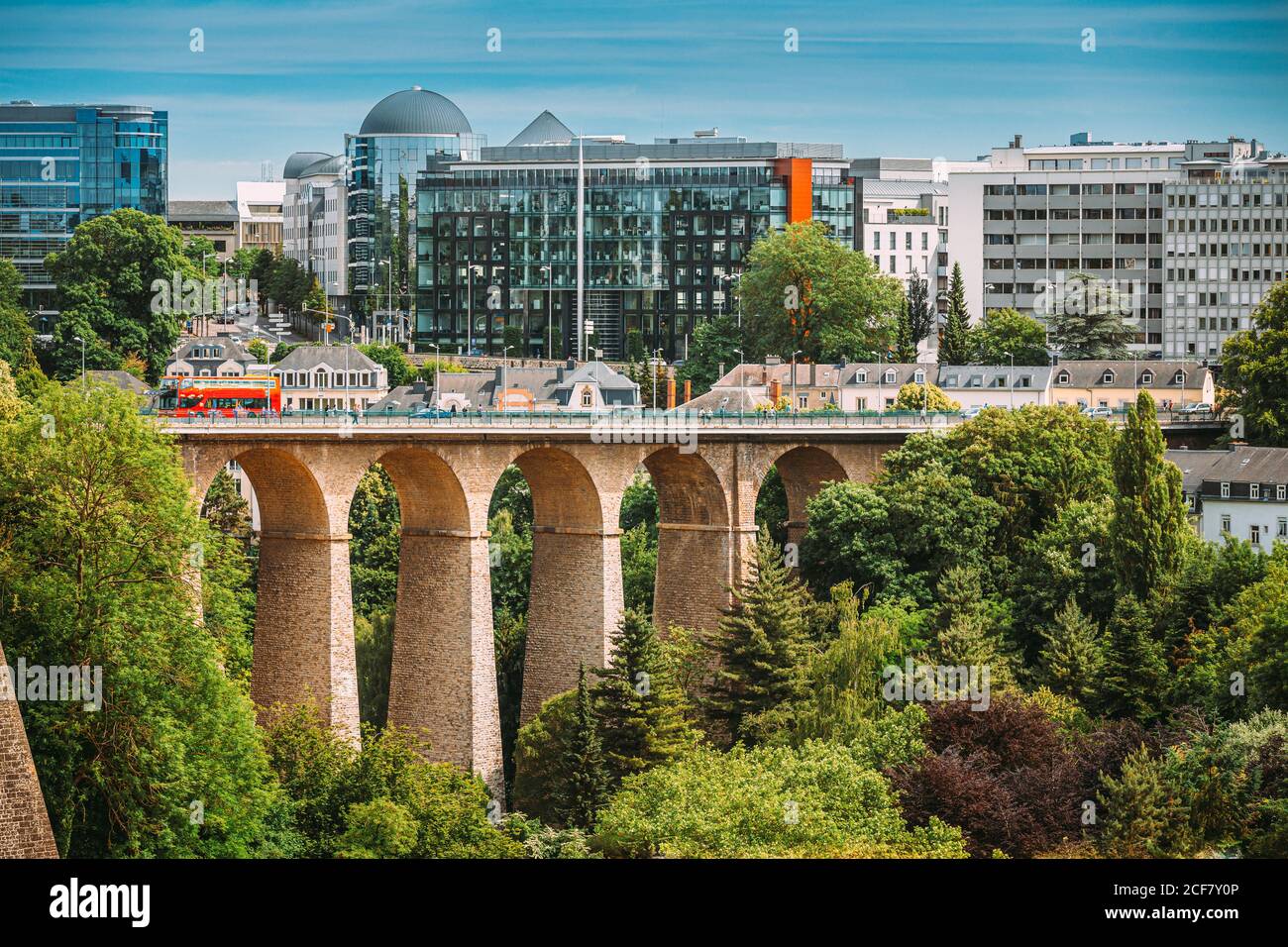 Old Bridge, Passerelle Bridge Or Luxembourg Viaduct In Luxembourg Stock ...