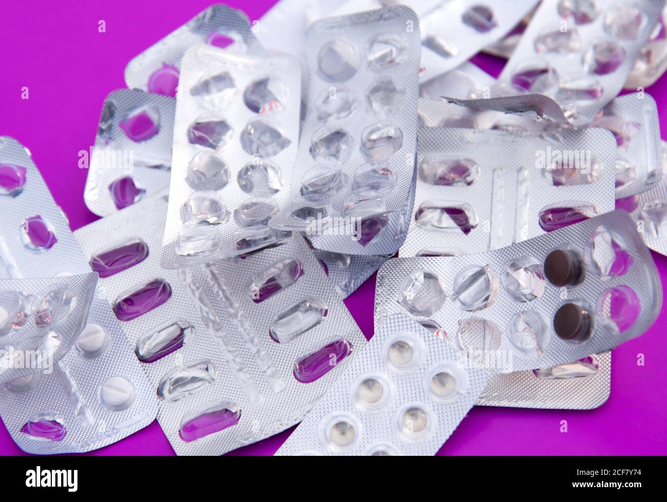 Many plastic pharmaceutical packaging for tablets and medicines drugs ...