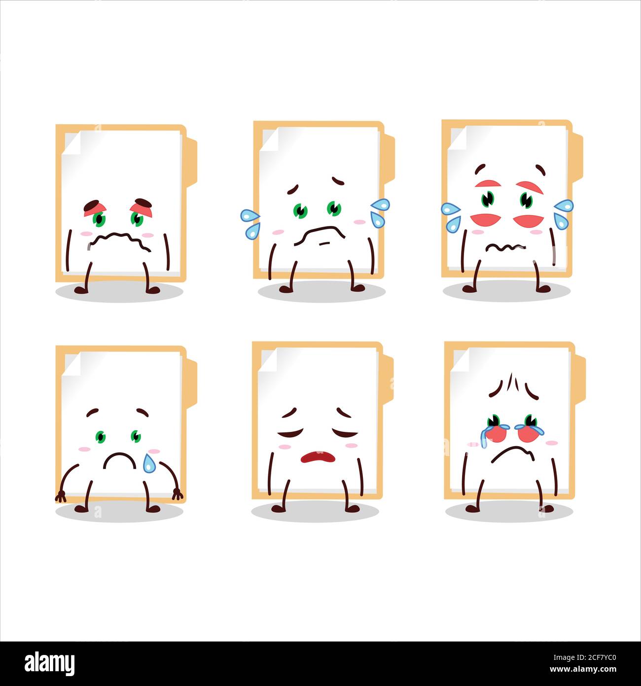 Brown manila folder cartoon character with sad expression Stock Vector ...