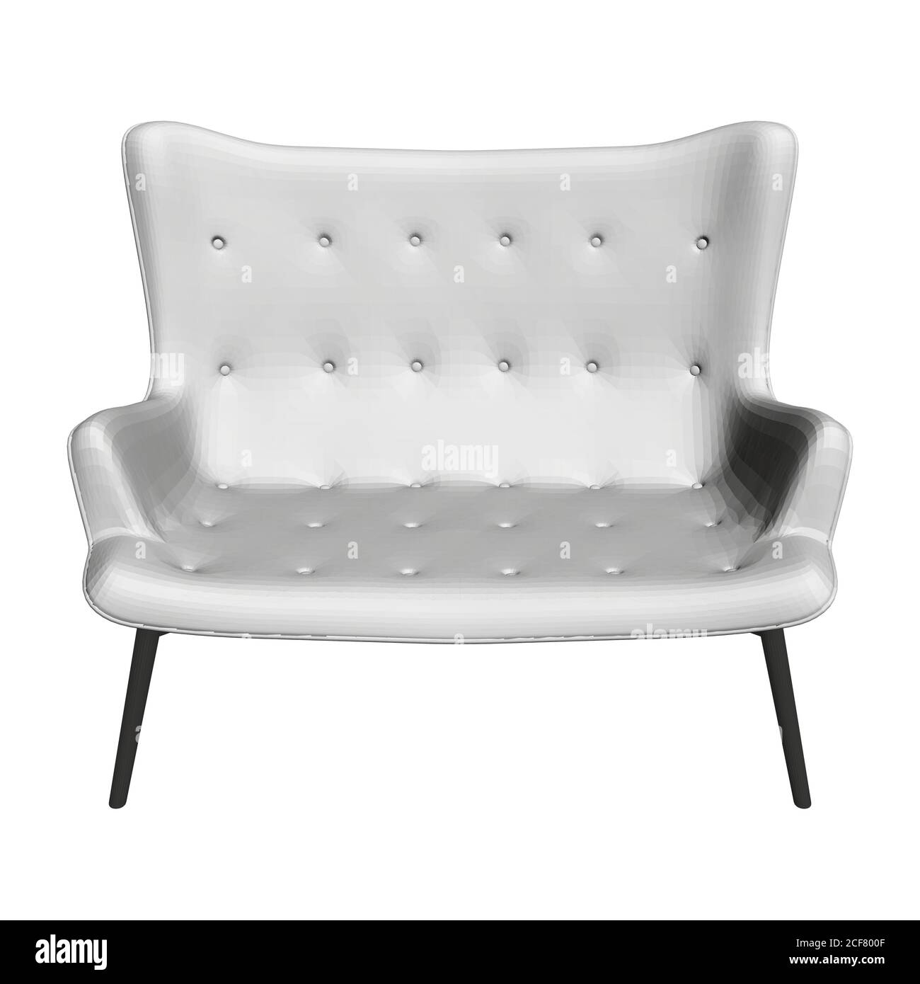 Realistic white sofa. Front view. 3D. vector Stock Vector Image & Art ...
