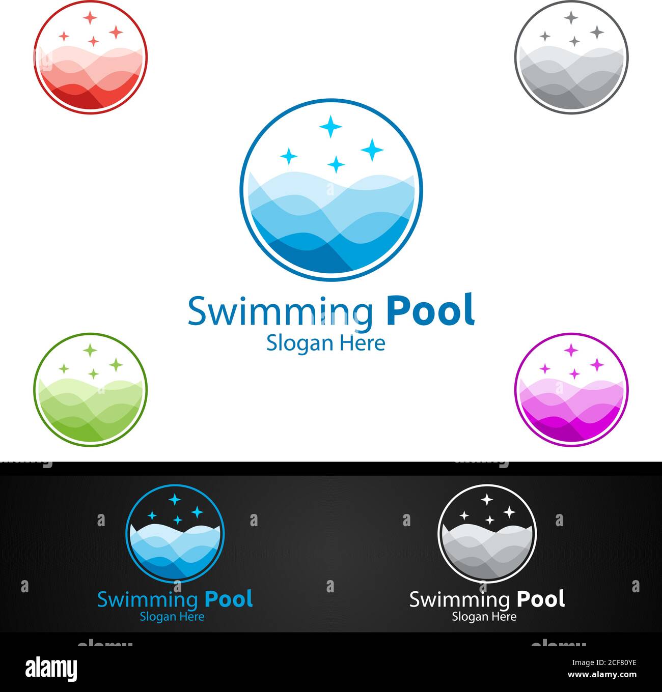 Swimming Pool Service Logo with Cleaning Pool and Maintenance Concept ...