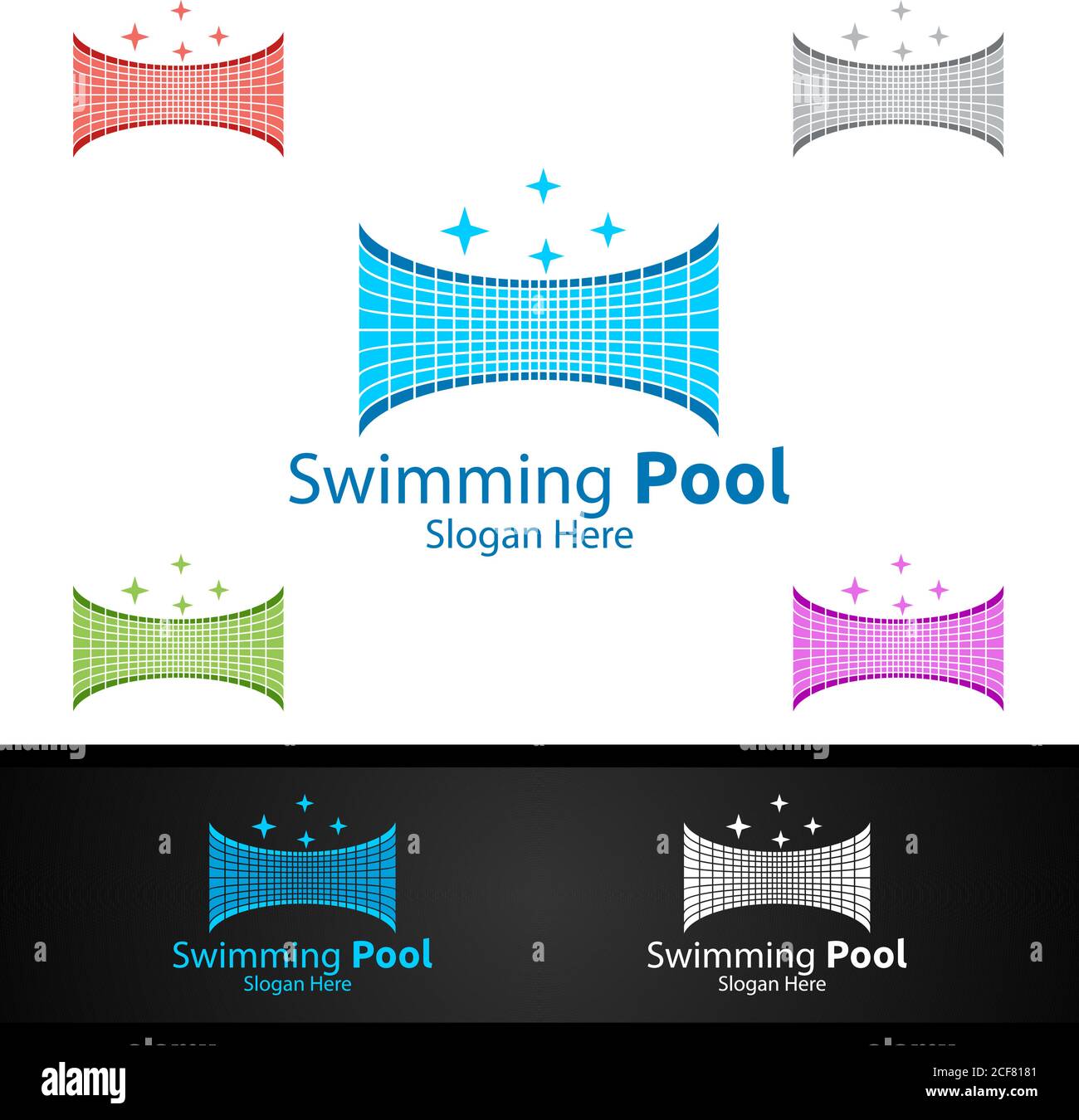 Swimming Pool Service Logo with Cleaning Pool and Maintenance Concept ...