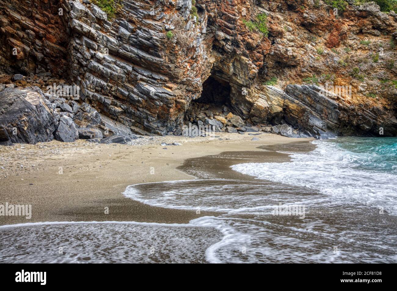 Beach mylopotamos pilio greece mediterranean hi-res stock photography ...