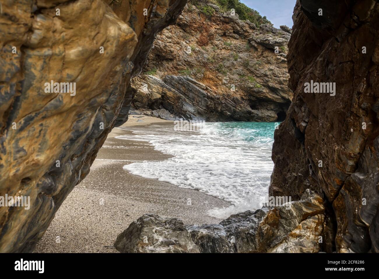 Beach mylopotamos pilio greece mediterranean hi-res stock photography ...