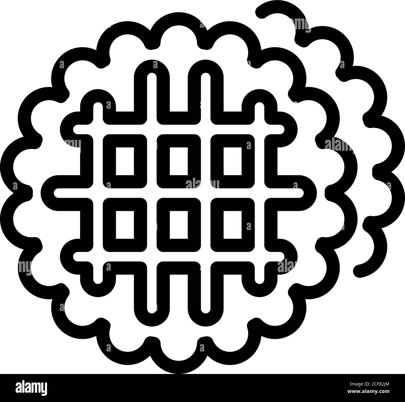 Homemade waffle food icon, outline style Stock Vector Image & Art - Alamy