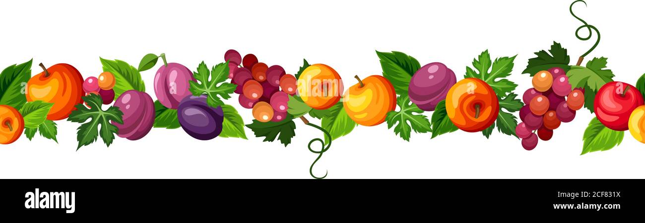 Fruits And Vegetables Border Line
