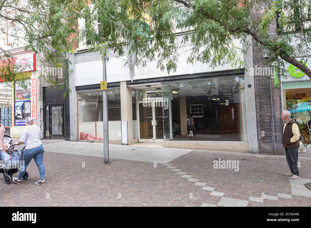 Closed and empty high street shops in Folkestone, Kent Stock Photo - Alamy