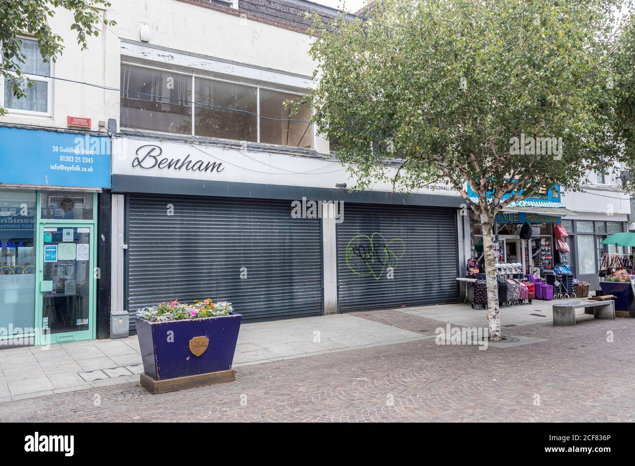 Closed and empty high street shops in Folkestone, Kent Stock Photo - Alamy