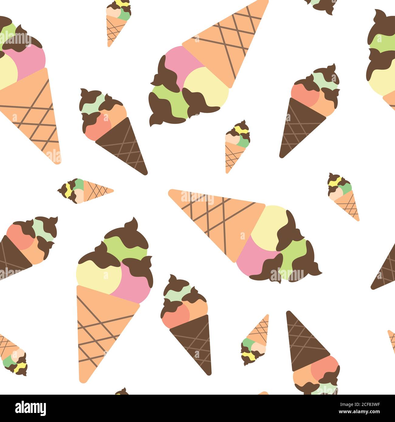 Pattern cartoon ice cream Stock Vector Images - Alamy
