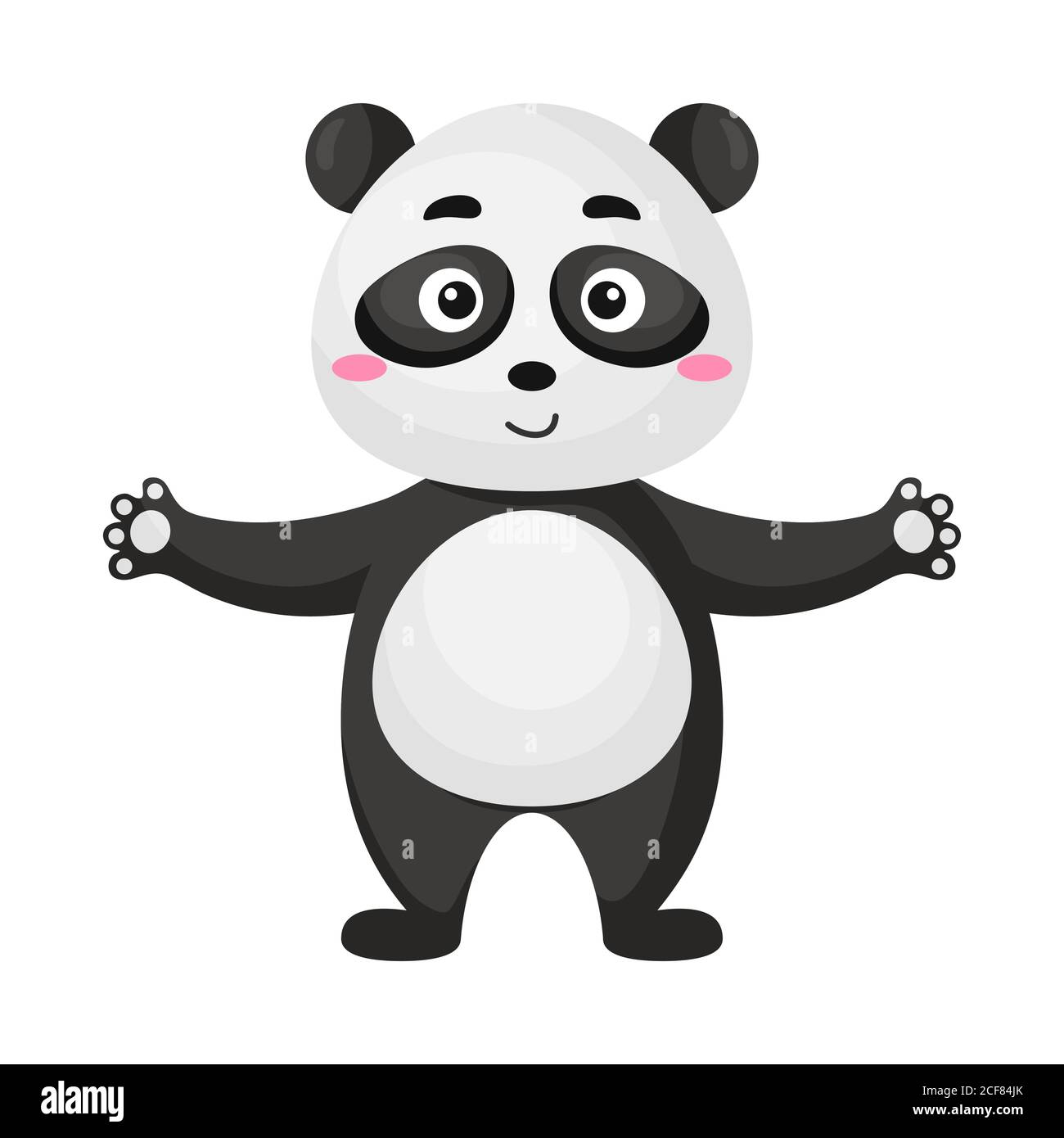 Cute funny panda print on white background. Chinese cartoon animal ...