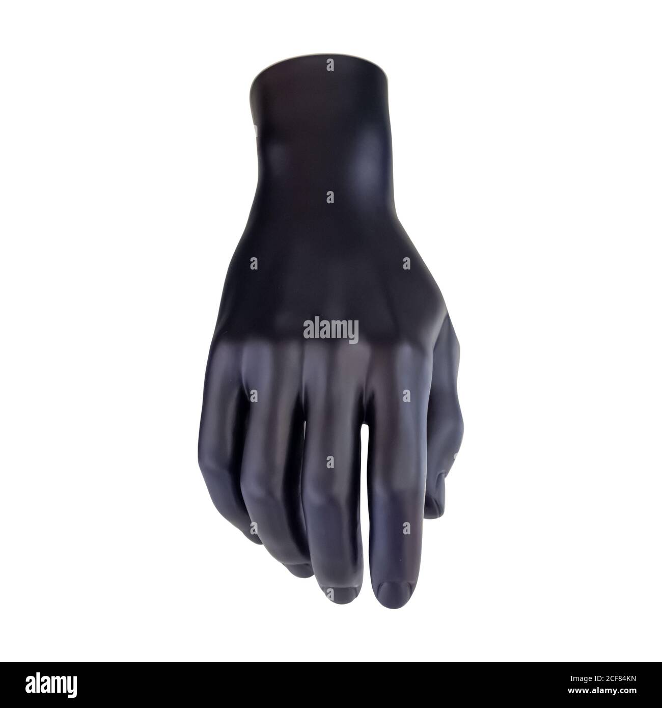 Plastic hand of mannequin in black matte color on isolated background ...