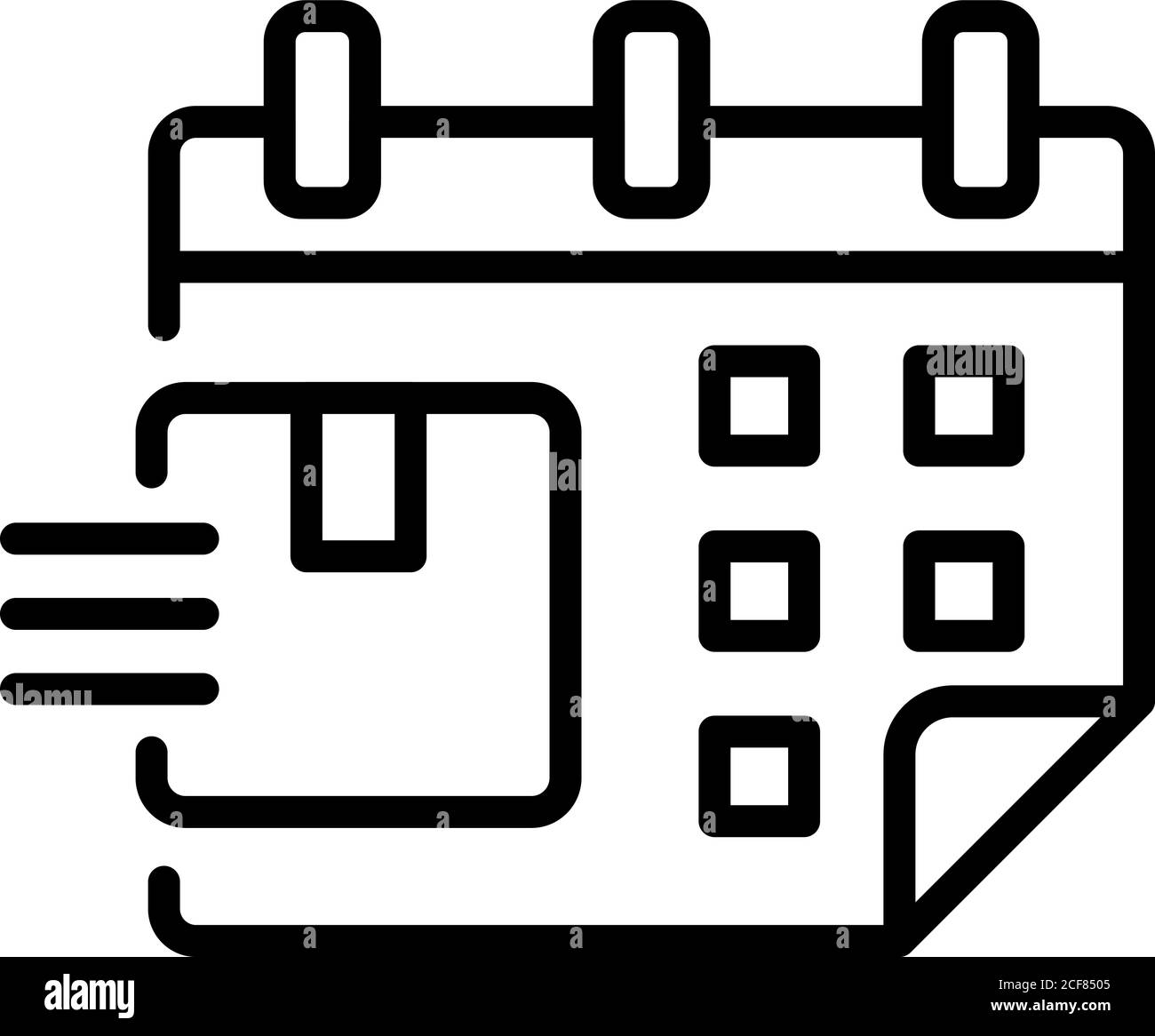 Calendar date home delivery icon, outline style Stock Vector Image ...
