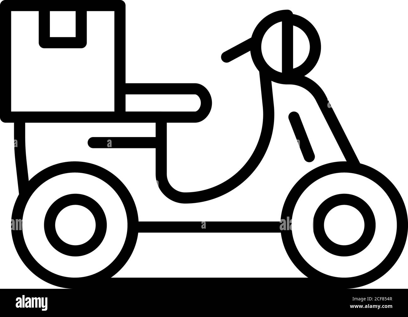 Moped home delivery icon, outline style Stock Vector Image & Art - Alamy