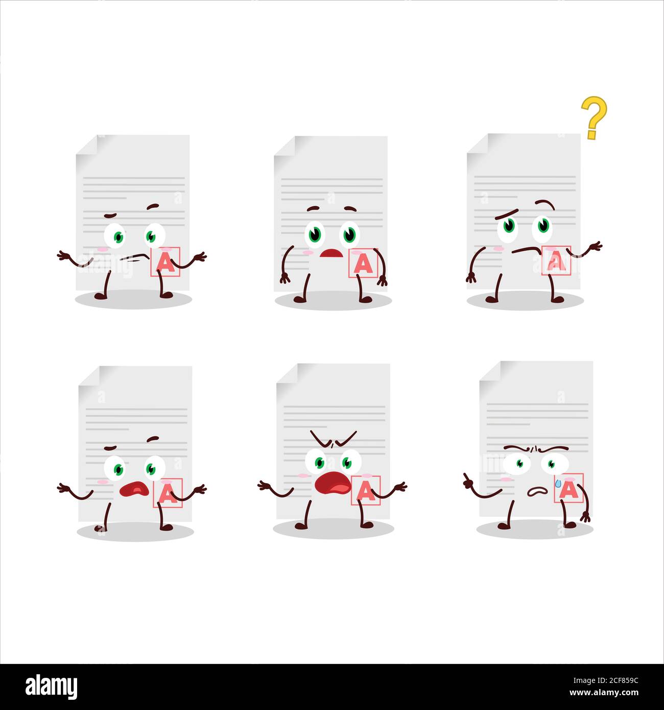 Cartoon character of grades paper with what expression Stock Vector ...