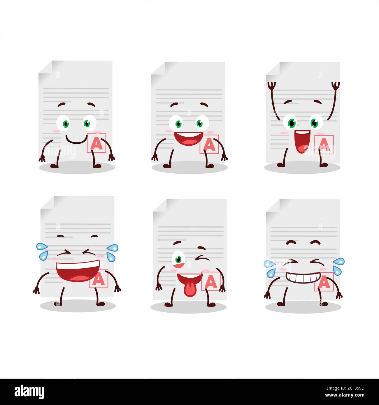 Cartoon character of grades paper with smile expression Stock Vector ...