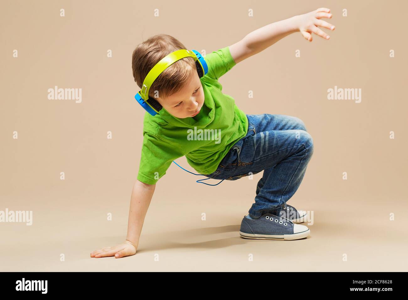 break dance kids. little break dancer showing his skills in dance ...