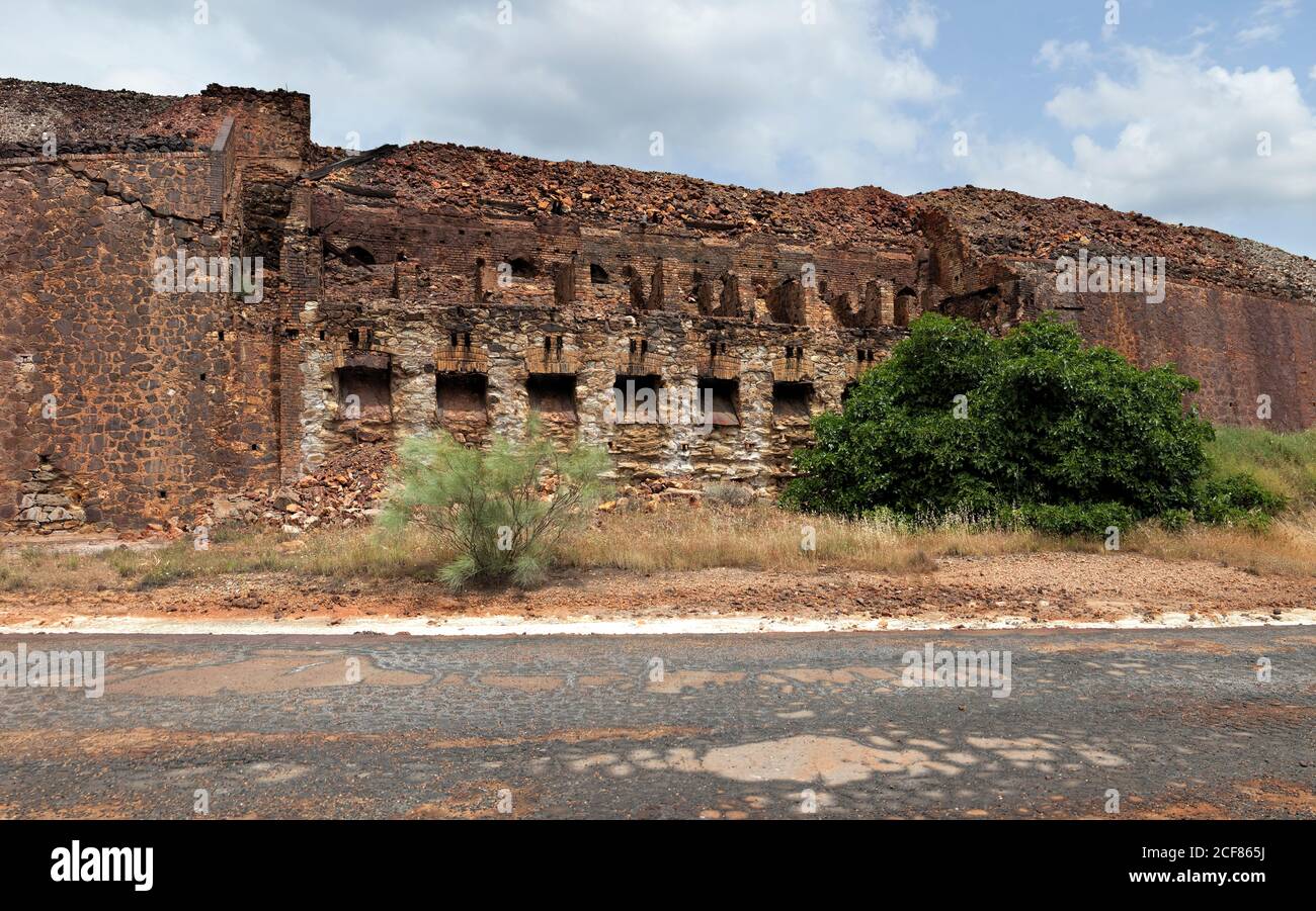 landscape of old mining structures in Riotinto Huelva Spain Stock Photo ...
