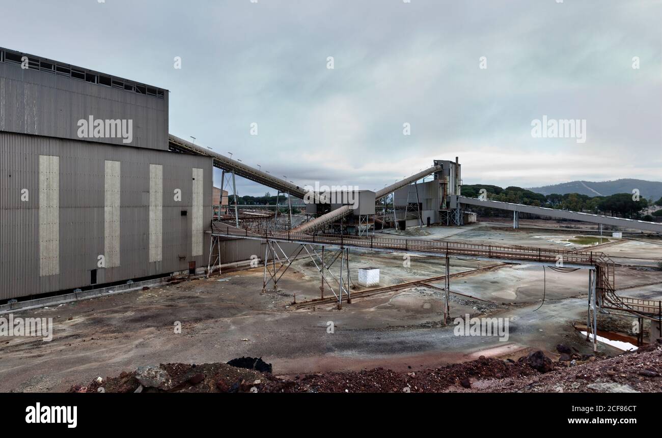 landscape of old mining structures in Riotinto Huelva Spain Stock Photo ...