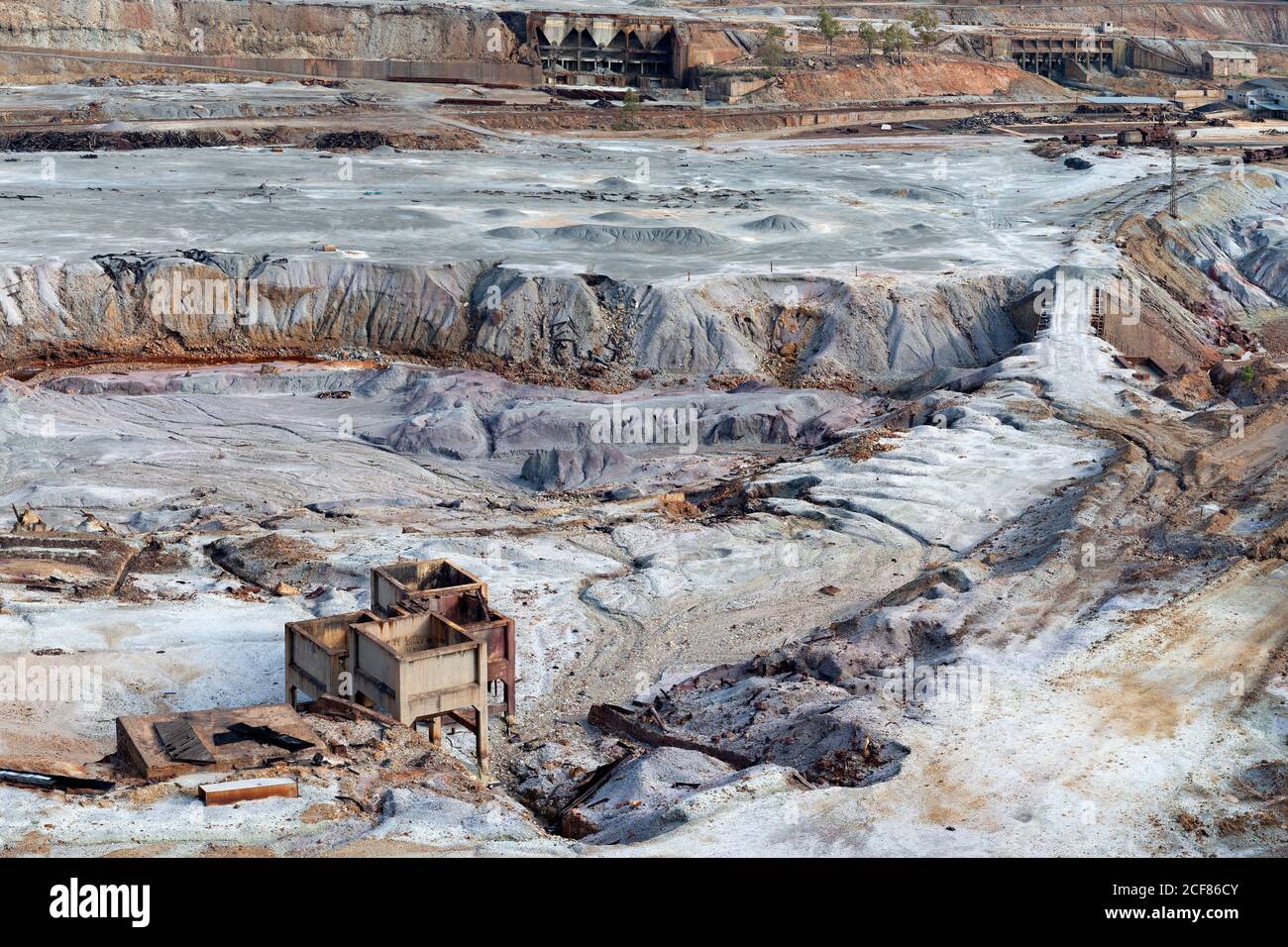 landscape of old mining structures in Riotinto Huelva Spain Stock Photo ...