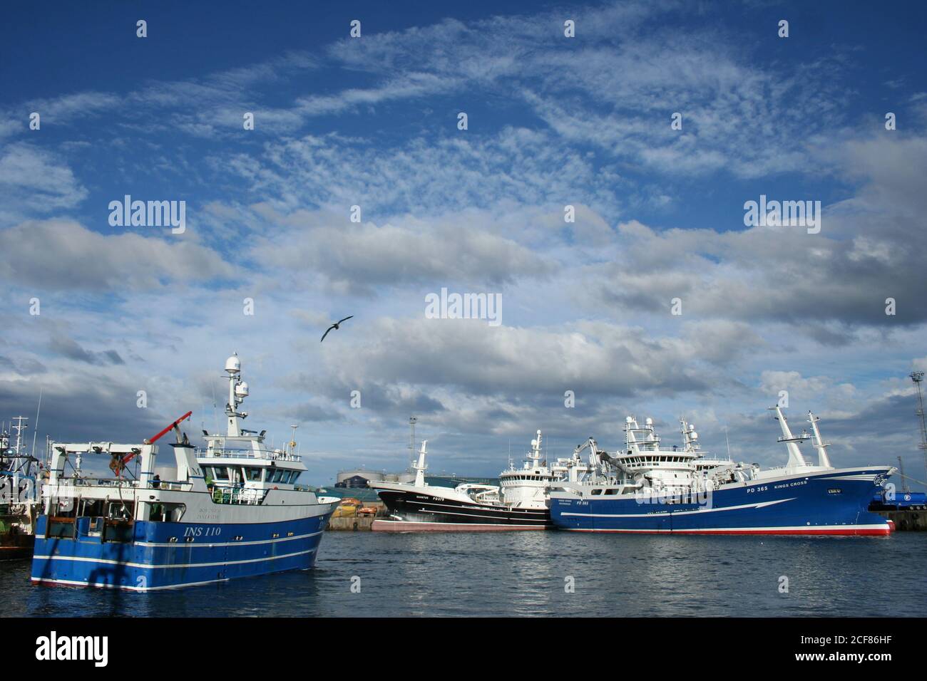 Fishing boats in Peterhead harbour Stock Photo - Alamy