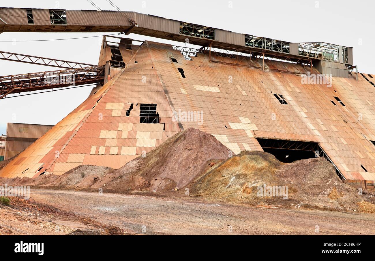 landscape of old mining structures in Riotinto Huelva Spain Stock Photo ...