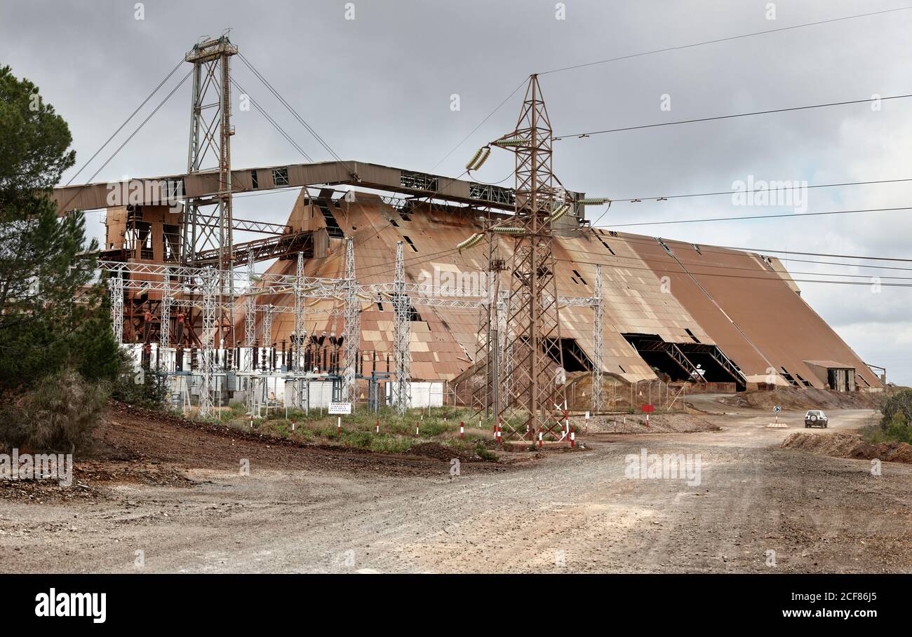landscape of old mining structures in Riotinto Huelva Spain Stock Photo ...