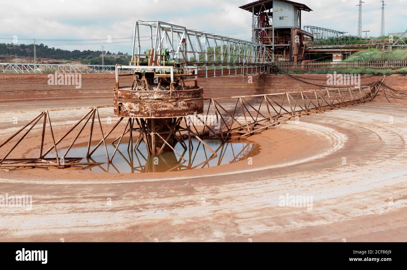 landscape of old mining structures in Riotinto Huelva Spain Stock Photo ...