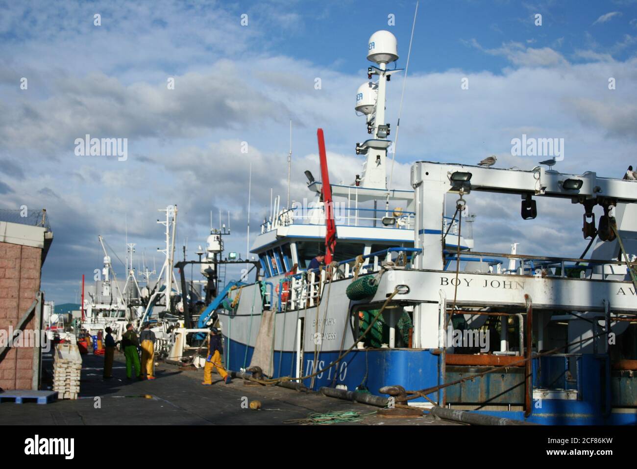 Fishing boats in Peterhead harbour Stock Photo - Alamy