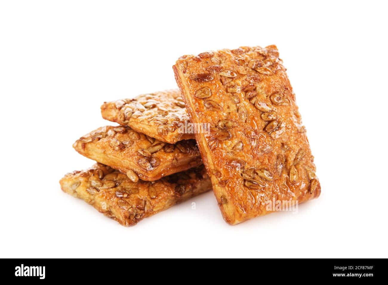 Middle East dessert made of flaky pastry dough with sunflower seeds in ...