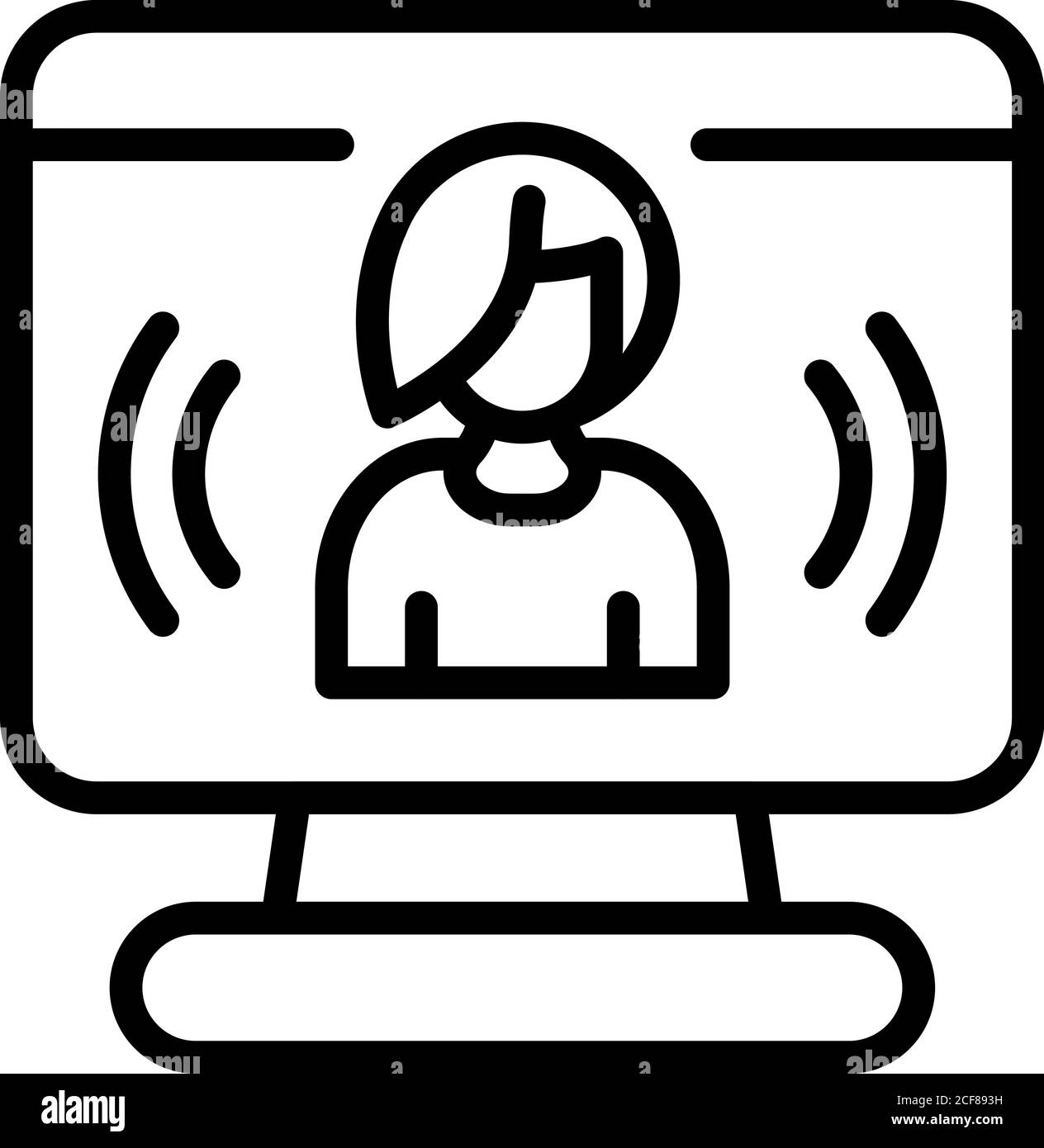 Computer video call icon, outline style Stock Vector Image & Art - Alamy