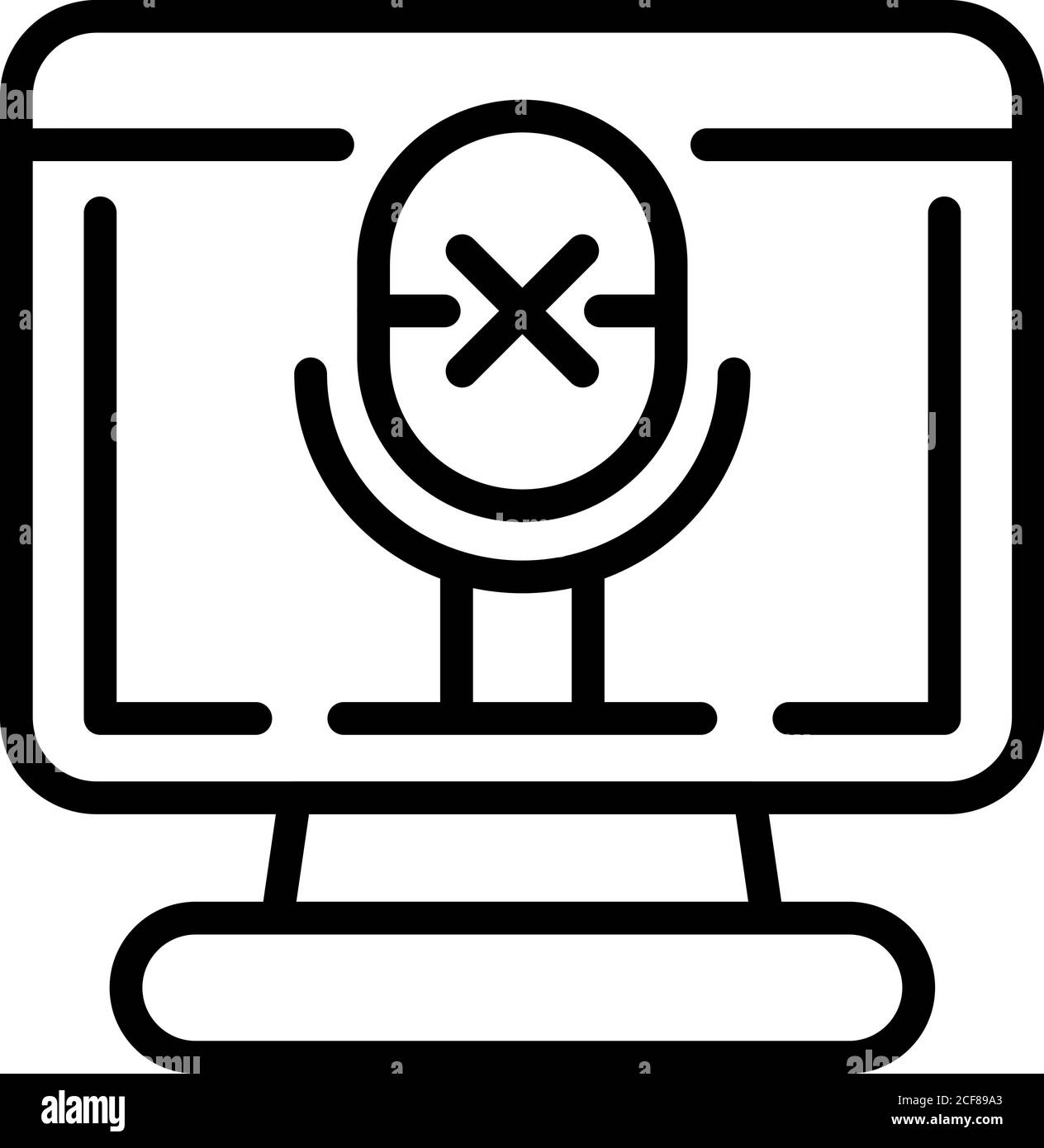 Mute video call icon, outline style Stock Vector Image & Art - Alamy