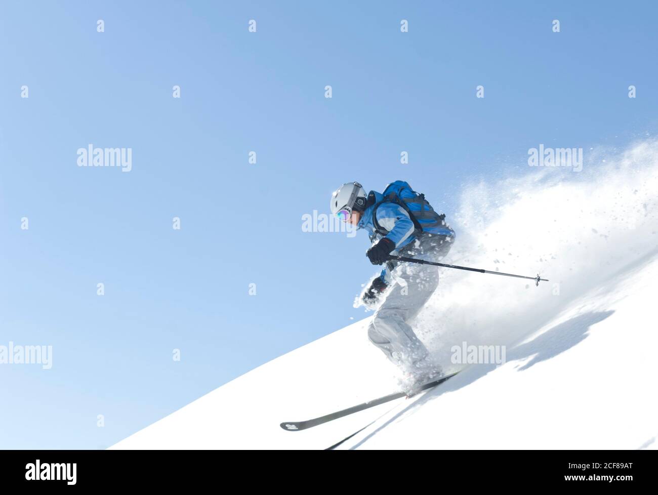 Female skier in fantastic backcountry area near Kitzbühel Stock Photo ...