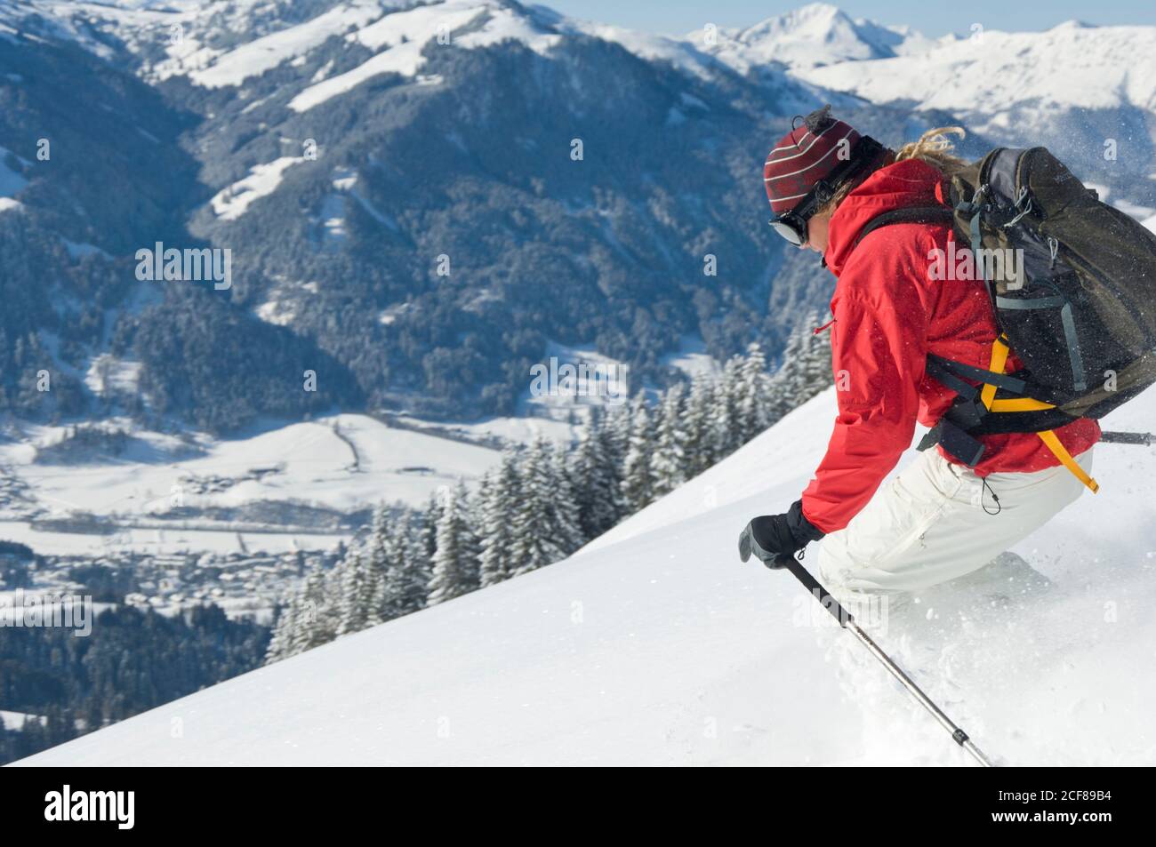 Freeriders in fresh powder snow Stock Photo - Alamy