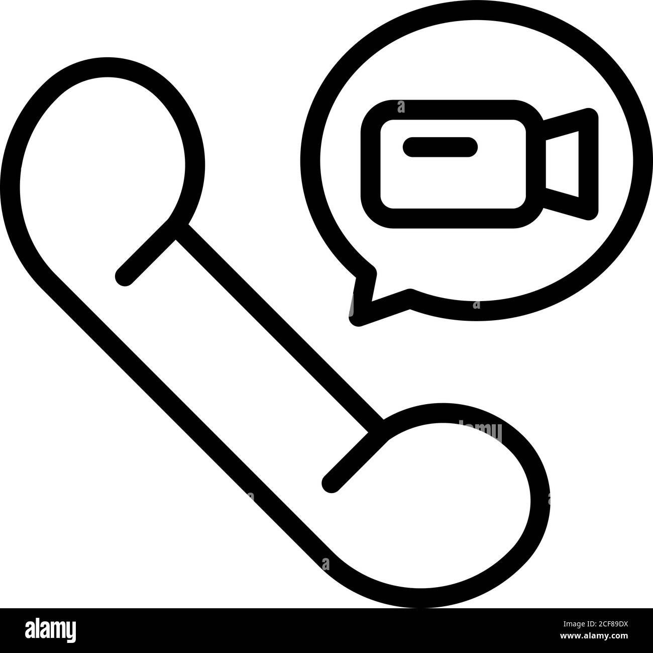 Calling line icon outline Black and White Stock Photos & Images - Alamy