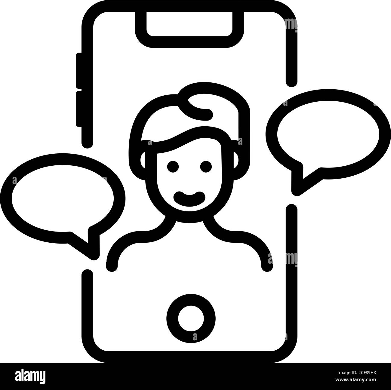 Messenger video call icon, outline style Stock Vector Image & Art - Alamy