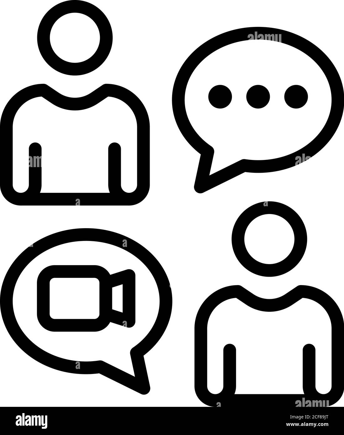 Chat with video icon, outline style Stock Vector Image & Art - Alamy