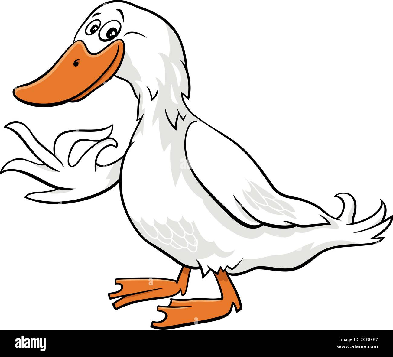 Cartoon Illustration of Duck Farm Bird Animal Funny Character Stock ...