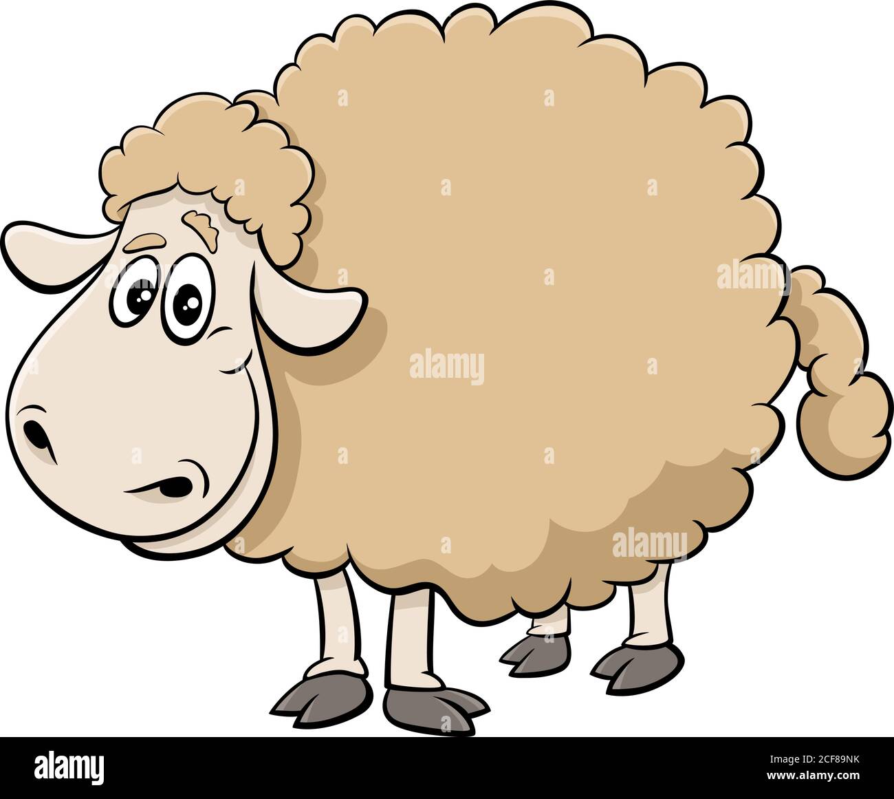 Cartoon Illustration of Sheep Farm Animal Comic Character Stock Vector ...